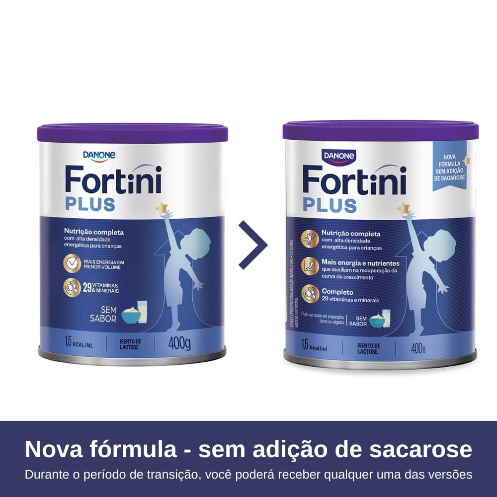 FORMULA INFANTIL FORTINI PLUS SEM SABOR 400G - Preço Popular