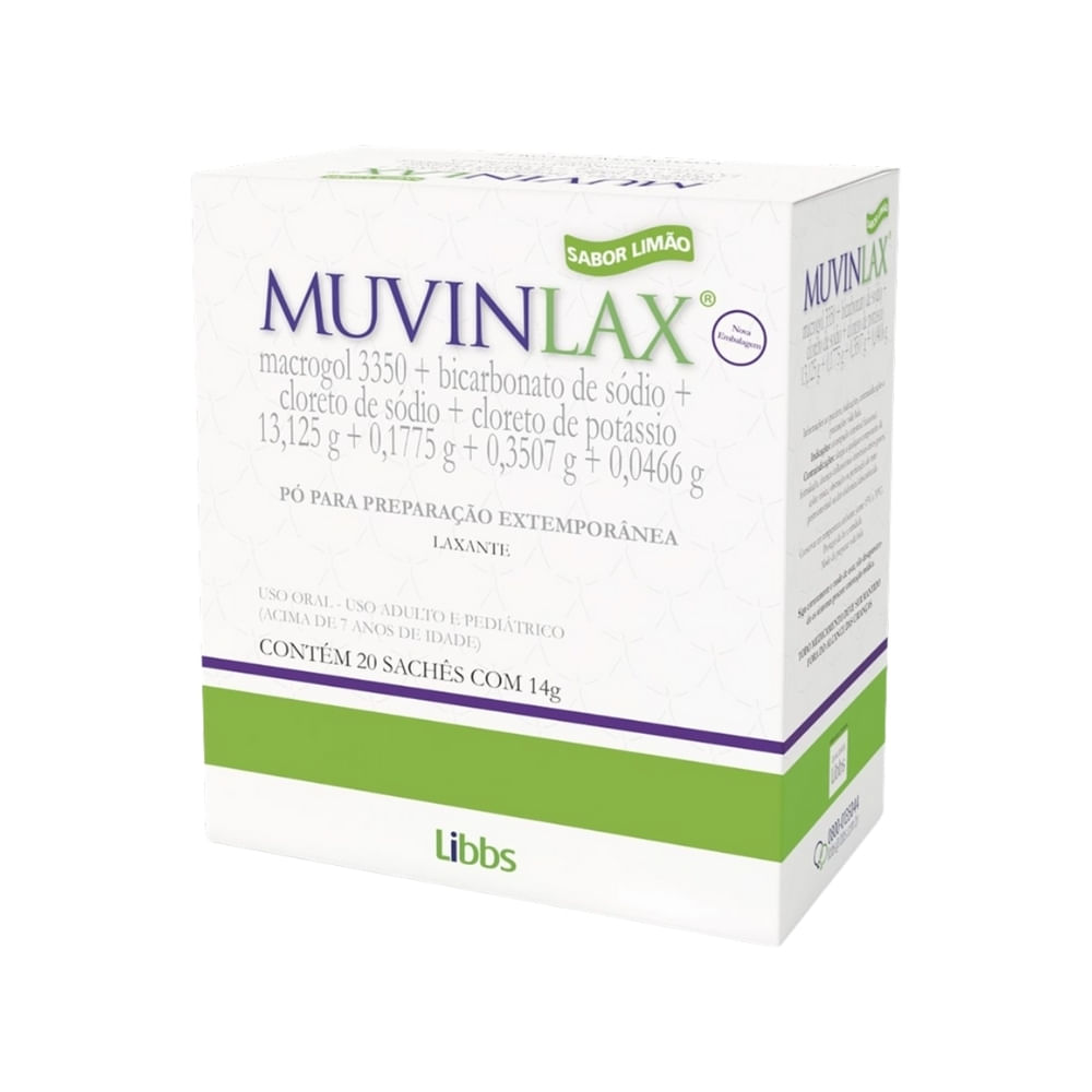 MUVINLAX COM 20 ENVELOPES COM 14G - Preço Popular