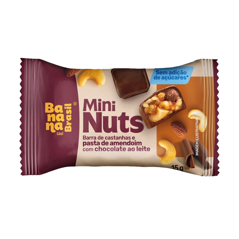 BARRA DE CASTANHA BANANA BRASIL MINI NUTS PASTA DE AMENDOIM E CHOCOLATE ...