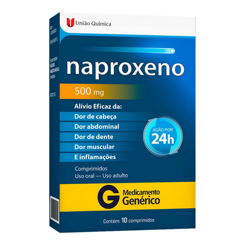 NAPROXENO 500MG COM 10 COMPRIMIDOS UNIAO QUIMICA GENERICO - Preço Popular