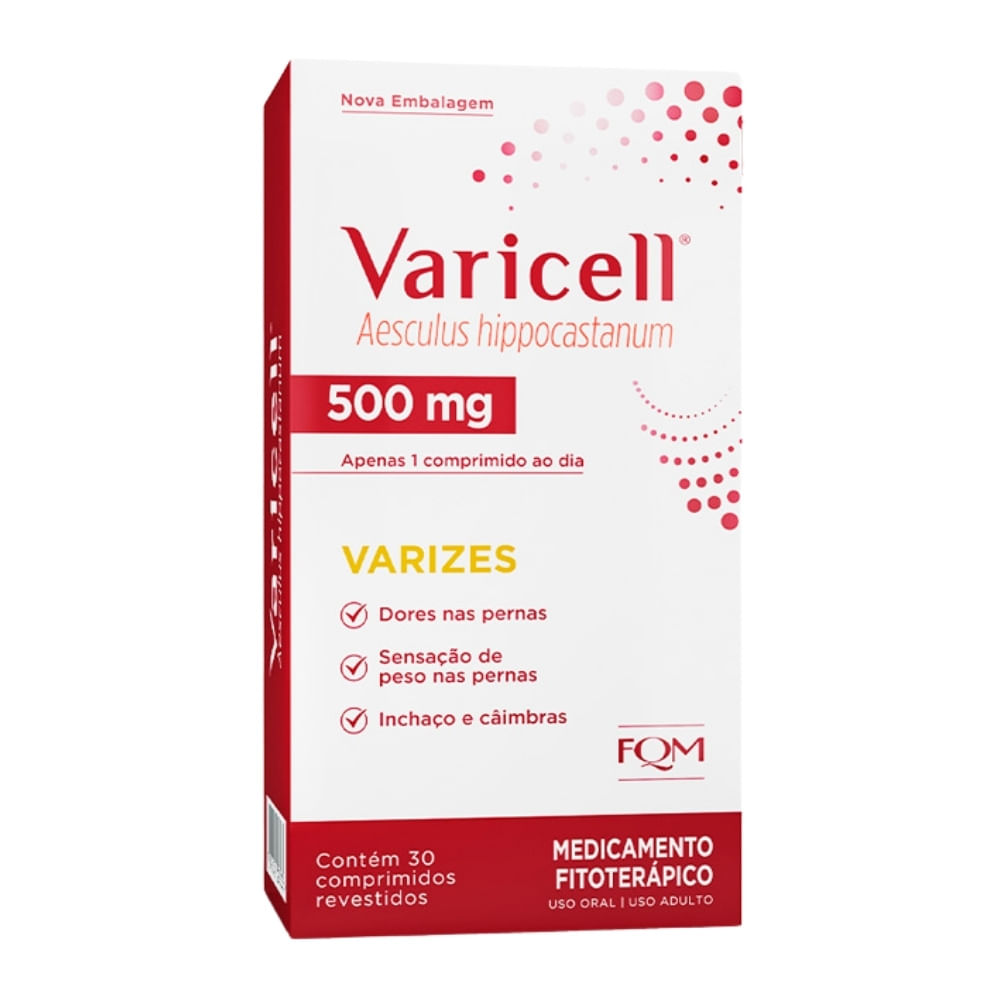VARICELL 500MG 30 COMPRIMIDOS - REMÉDIO PARA VARIZES E DORES NAS PERNAS ...